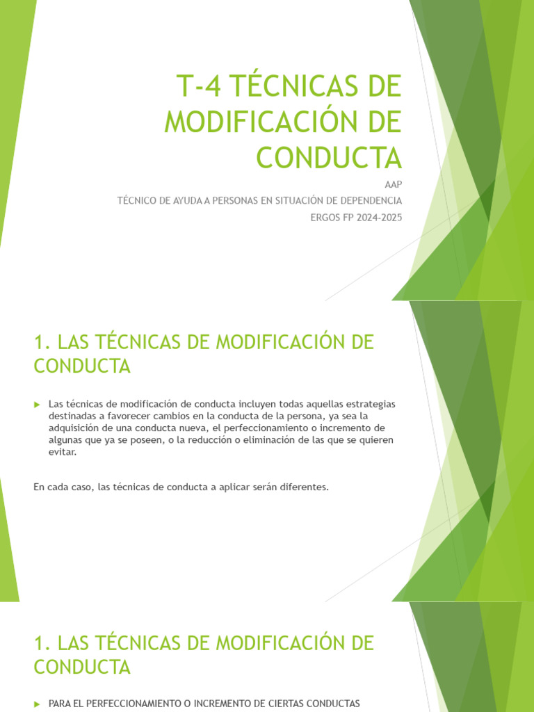 T-4 Técnicas de Modificación de Conducta-I | PDF | Modificación de ...