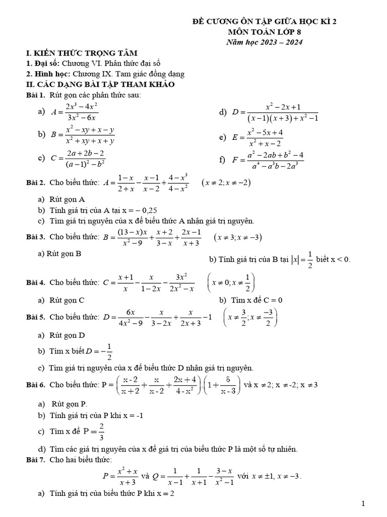 De Cuong On Tap GHK 2 ĐTM | PDF