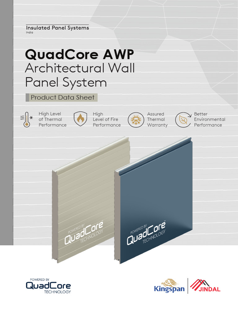 Kingspan Jindal Quadcore Awp Wall Panel Data Sheet | PDF | Building ...