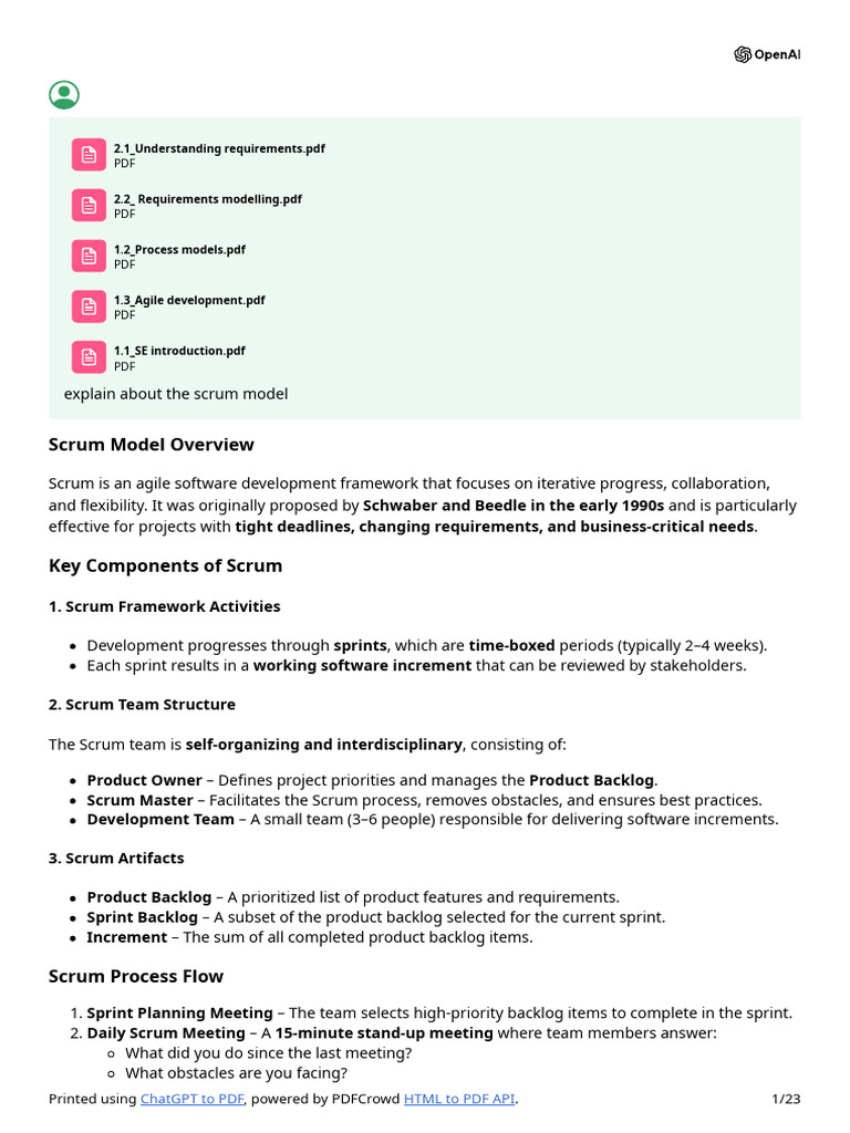 Requirements Modeling & Diagrams Overview | PDF | Scrum (Software Development) | Agile Software ...