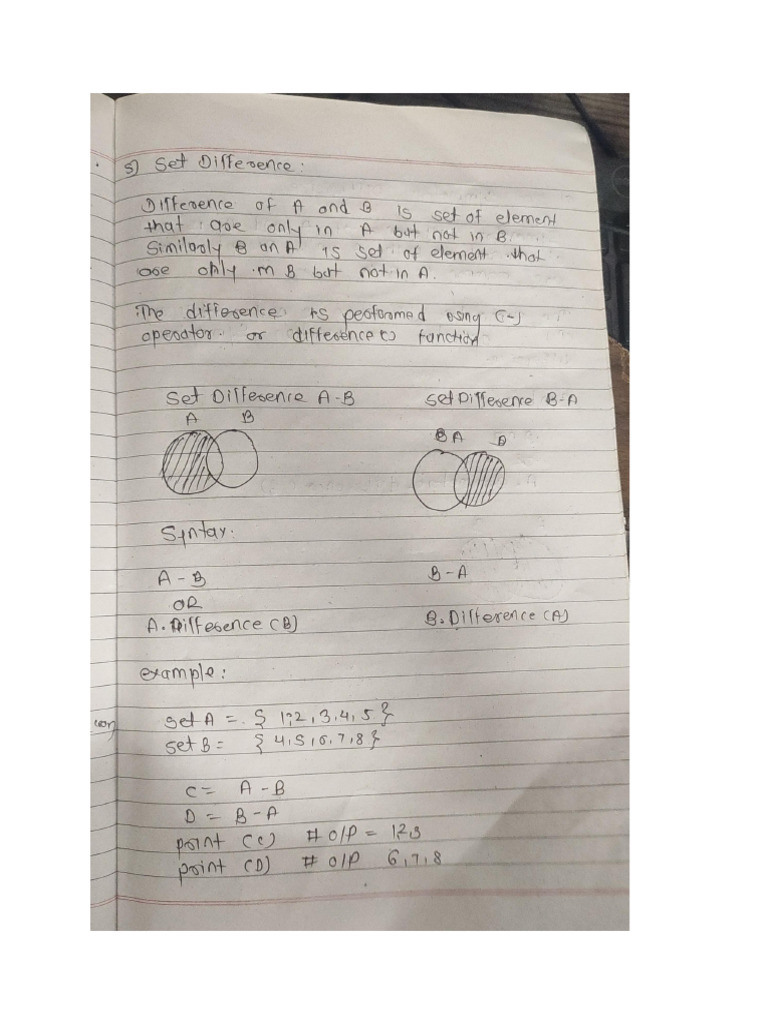 Set Difference | PDF