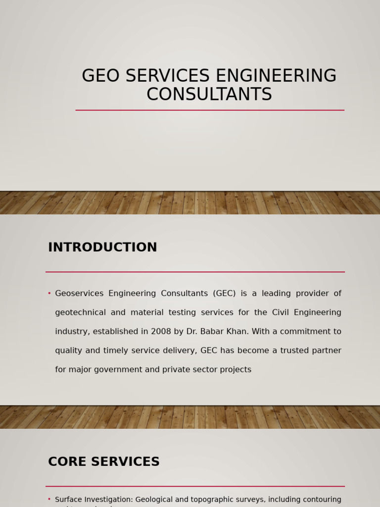 Geoservices Engineering Consultants | PDF
