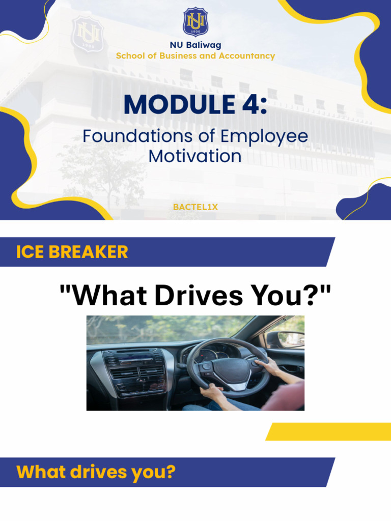 MODULE 4 - Foundations of Employee Motivation | PDF | Motivational ...