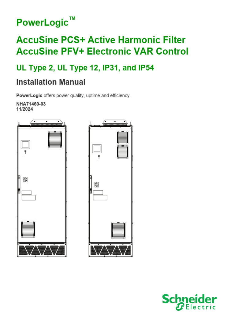 NHA71460-03 - PowerLogic™ AccuSine PCS+ PFV+ Installation Manual | PDF ...