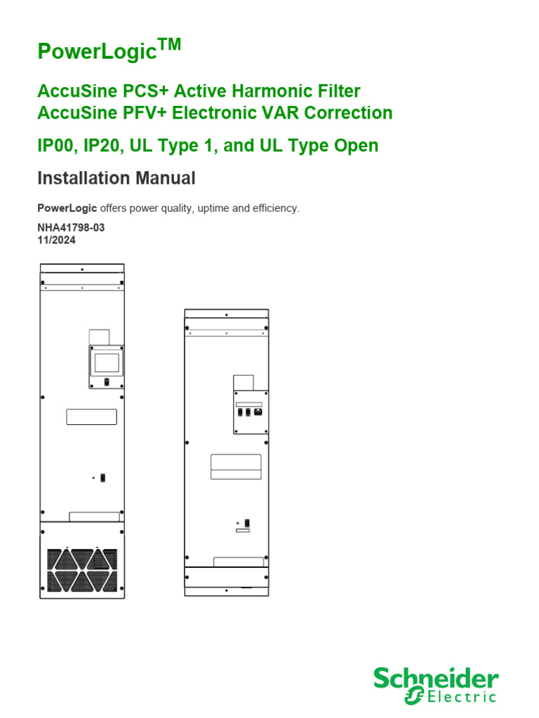 NHA41798-03 - PowerLogic™ AccuSine PCS+ PFV+ Installation Manual | PDF ...