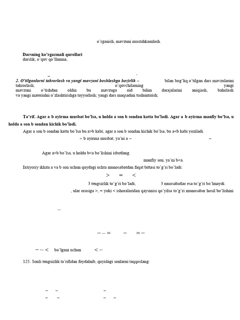 8-Sinf Algebra 31.sonli Tengsizliklar+ 2025 | PDF