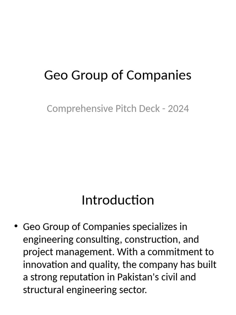 Detailed Geo Group Presentation | PDF | Infrastructure | Engineering
