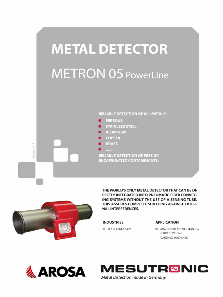 Arosa Mesutronic Metron 05 Metal Detector | PDF | Relay | Metal Detector