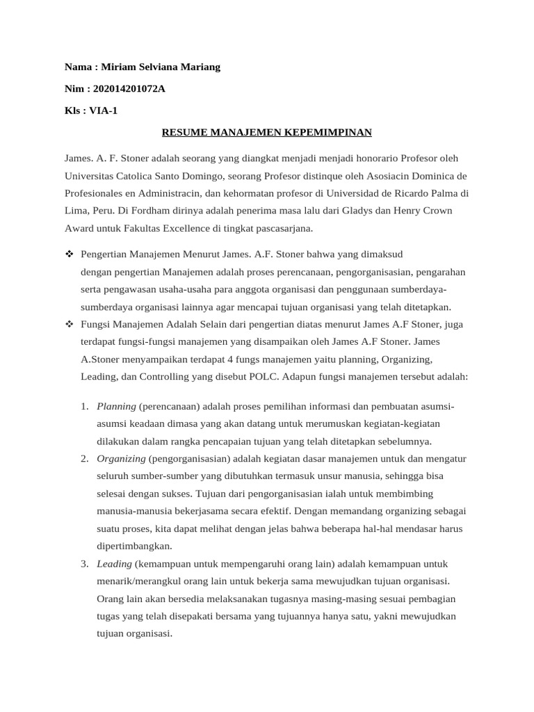 Resume Manajemen | PDF
