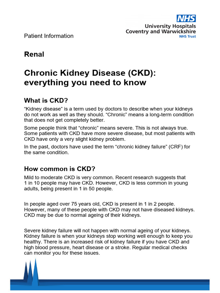 Understanding Chronic Kidney Disease (CKD) | PDF | Chronic Kidney Disease | Kidney