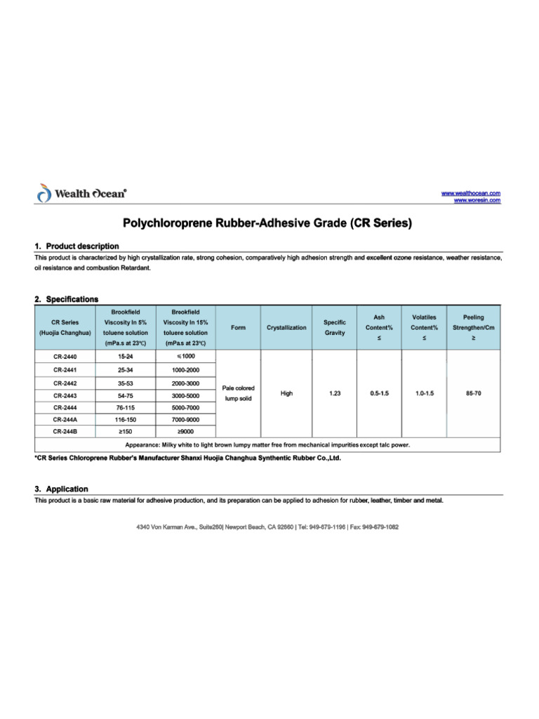 Polychloroprene Rubber-Adhesives Grade | PDF