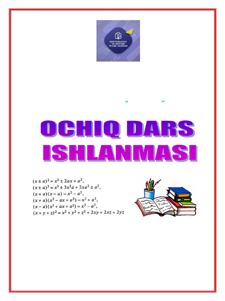 6-Sinf Matematika Tenglamalar+2025 | PDF