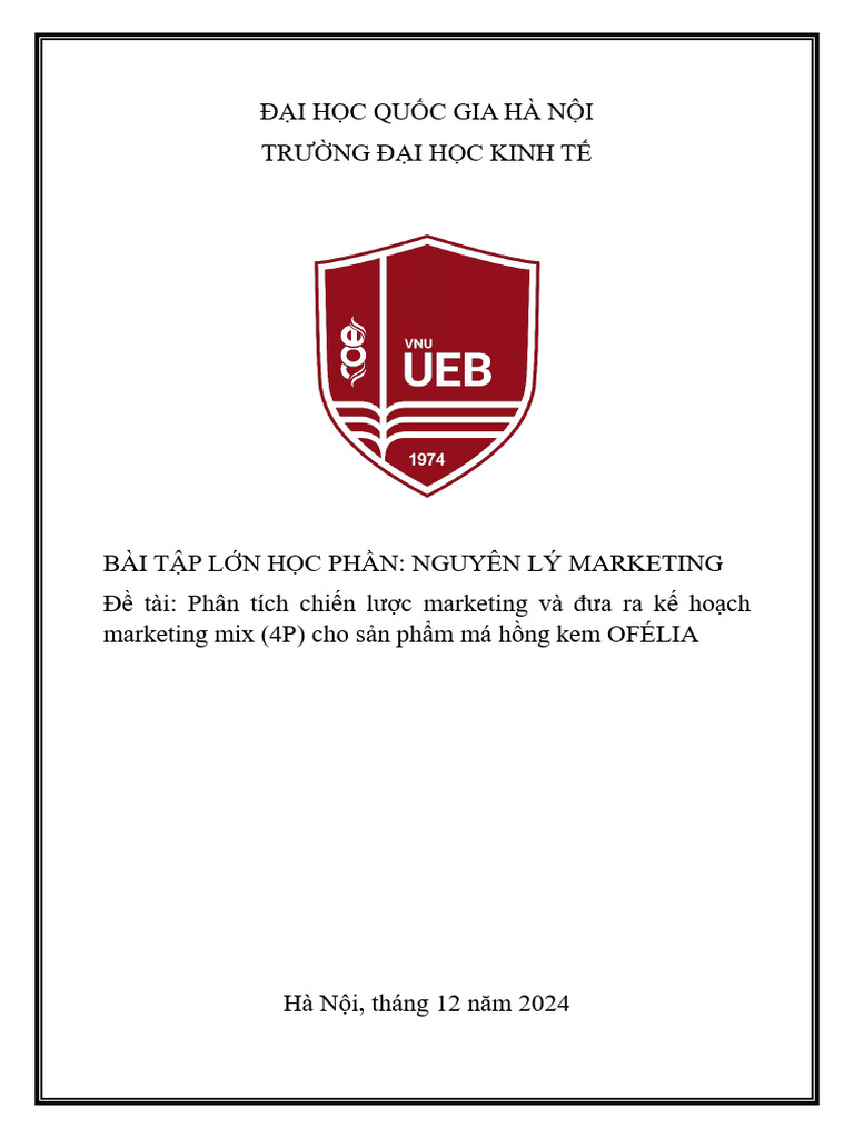 Tiểu luận cuối kì nguyên lí mkt | PDF