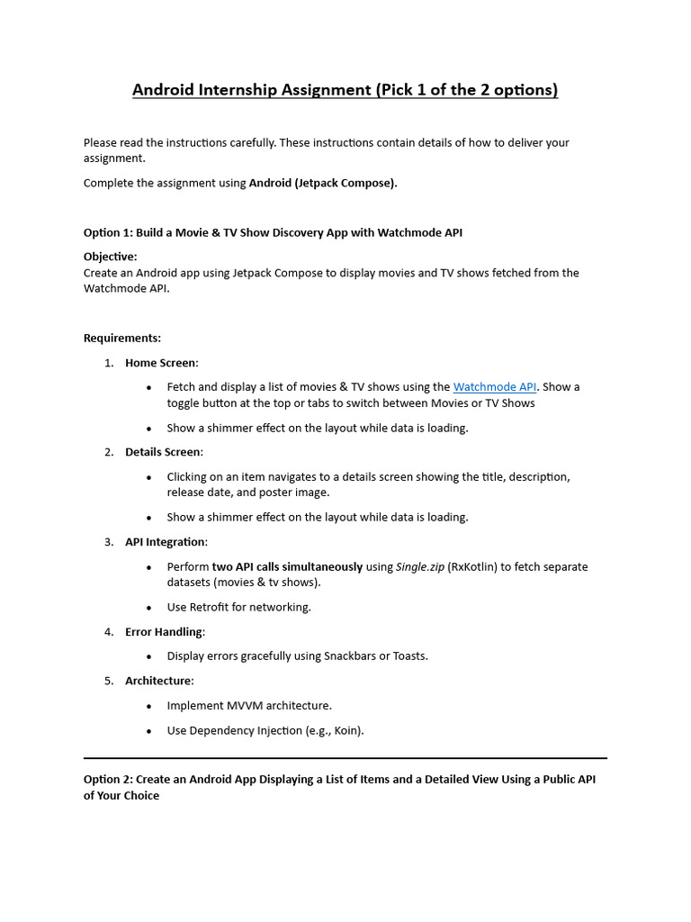 Android Internship Assignment_Vijayi WFH Technologies | PDF | Android (Operating System) | Computing
