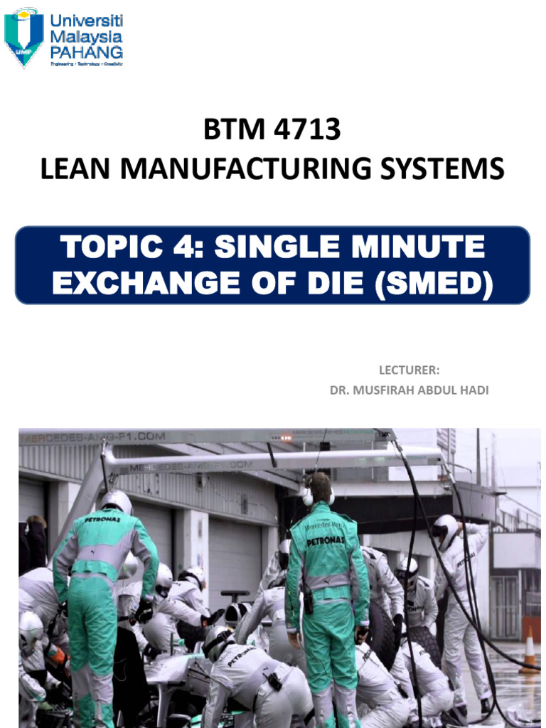 Chapter 4 - SMED | PDF | Secondary Sector Of The Economy | Mechanical Engineering