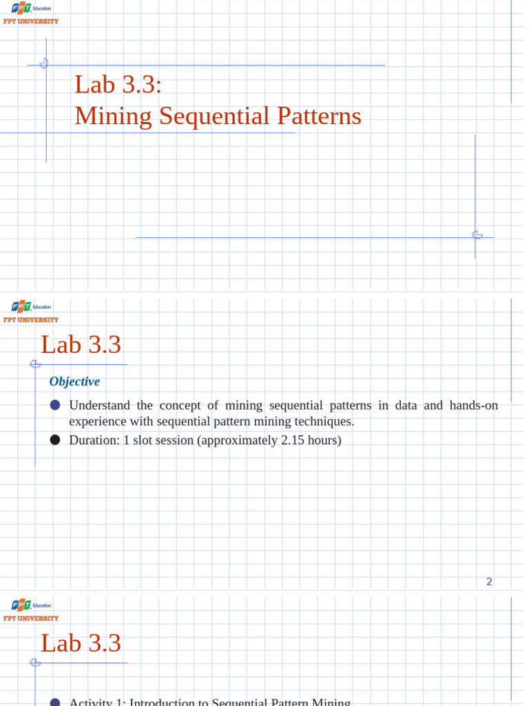 Lab 3.3 Mining Sequential Patterns | PDF