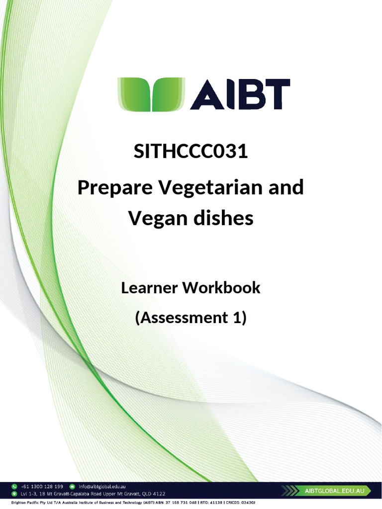 AIBT - SITHCCC031 - Assessment 1 Short Answer Questions - V1.0 | PDF ...