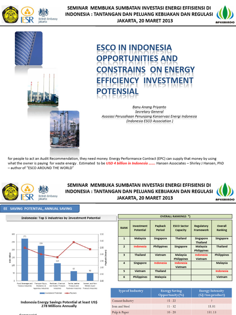 Energy Efficiency Investment in Indonesia | PDF | Cogeneration | Banks