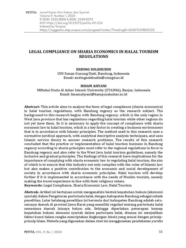 Legal Compliance in Halal Tourism Regulations | PDF | Sharia | Tourism
