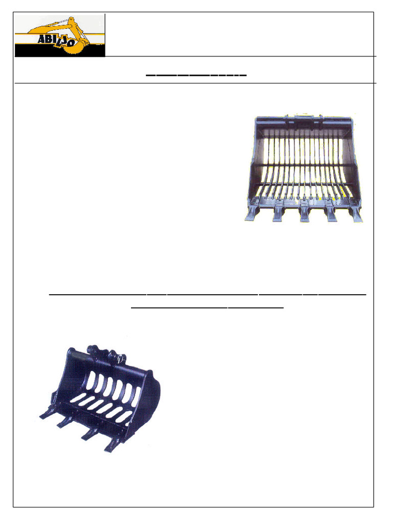 Riddle Buckets - Excavators | PDF