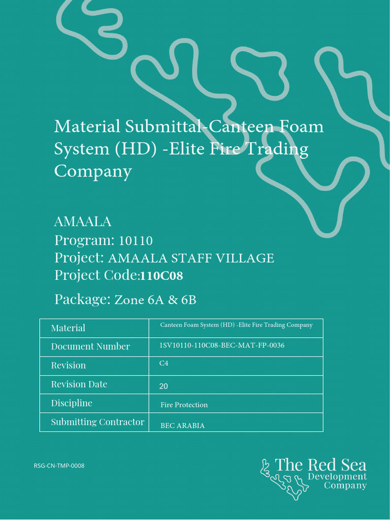 1SV10110 110C08 BEC MAT FP 0036 C4 - Material Submittal Canteen Foam ...