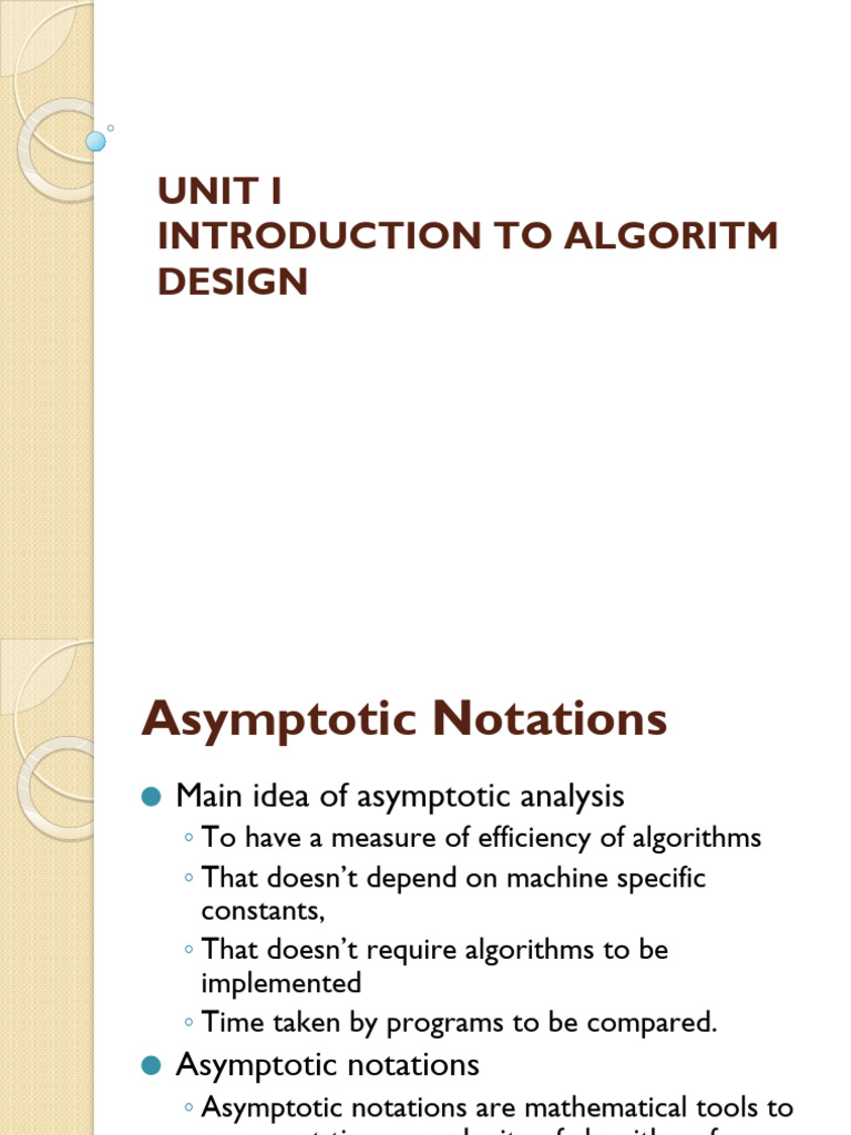 Unit I Introduction To Algoritm Design | PDF
