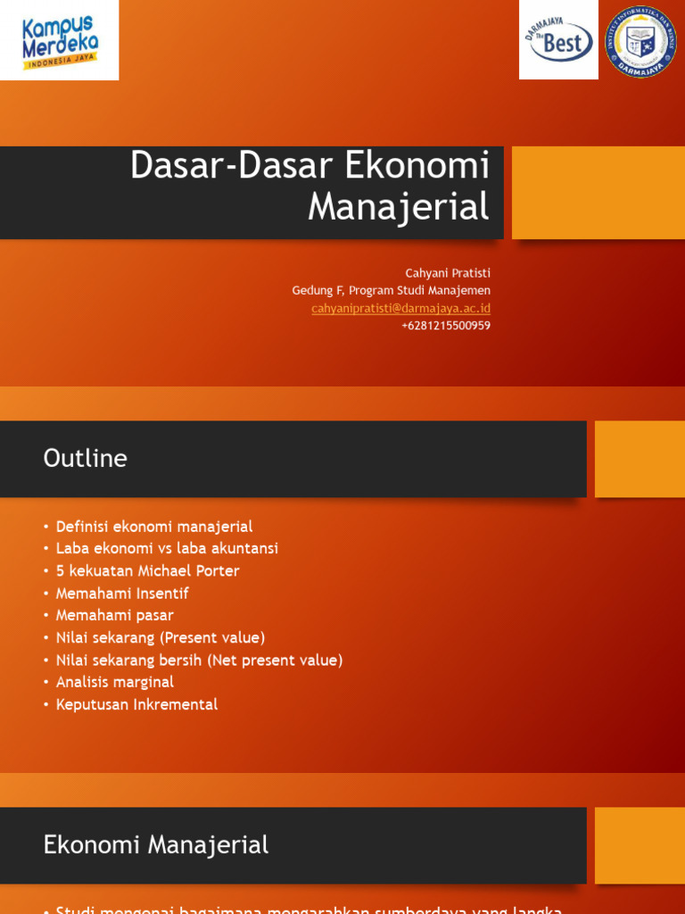 EM 1 - Dasar-Dasar Ekonomi Manajerial | PDF