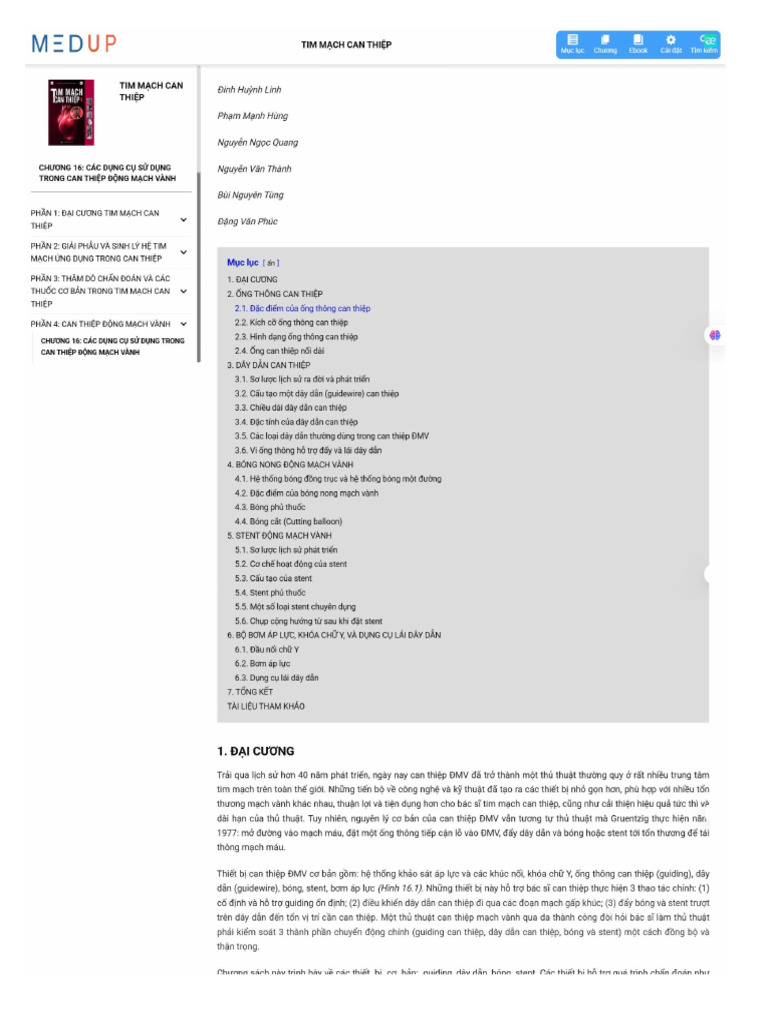 Chuong 16 Cac Dung Cu Su Dung Trong Can Thiep Dong Mach Vanh | PDF