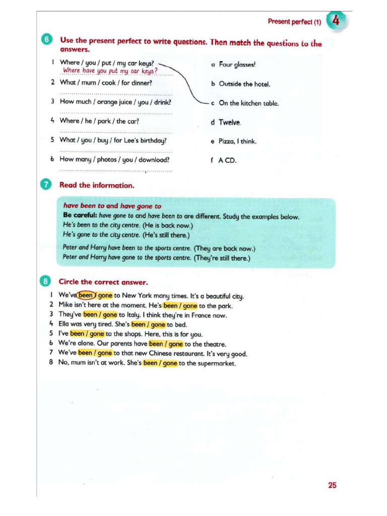 Homework 5 - Present Perfect Review | PDF