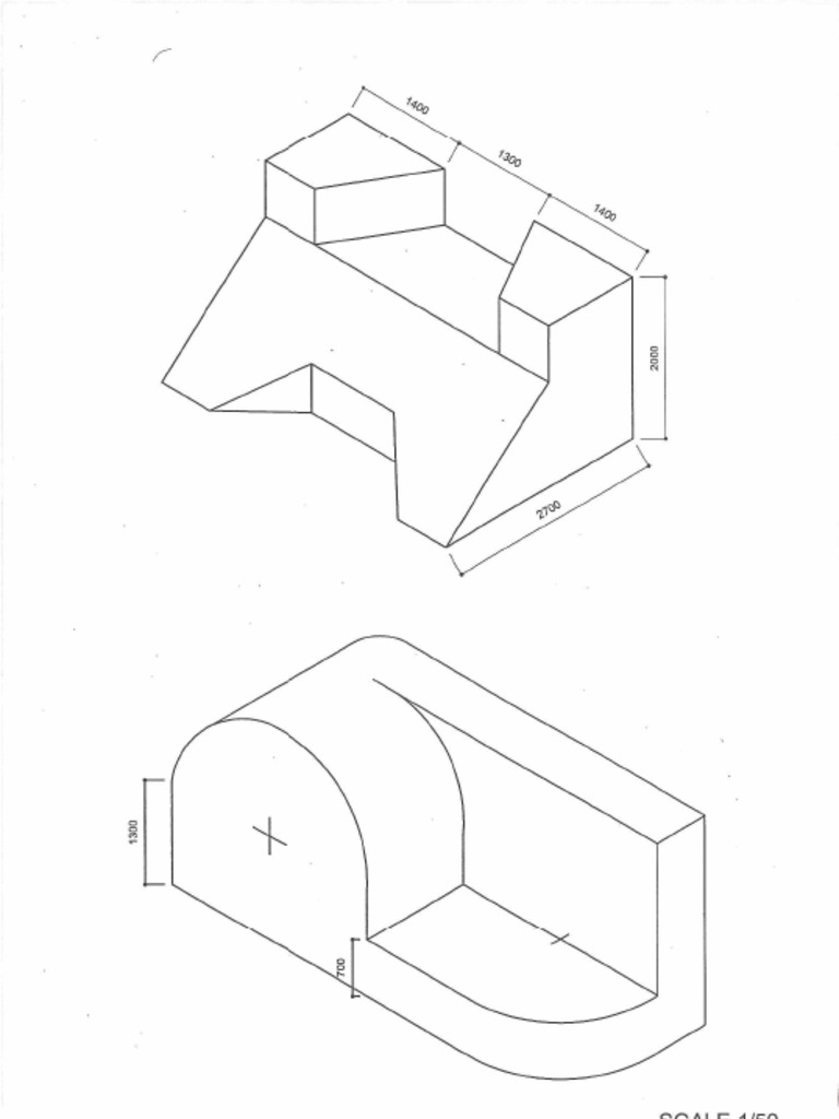 ARCH102 CW5 Orthographic Projection | PDF