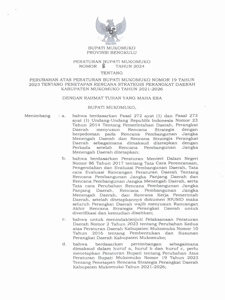 Perbup No 8 Tahun 2024 | PDF
