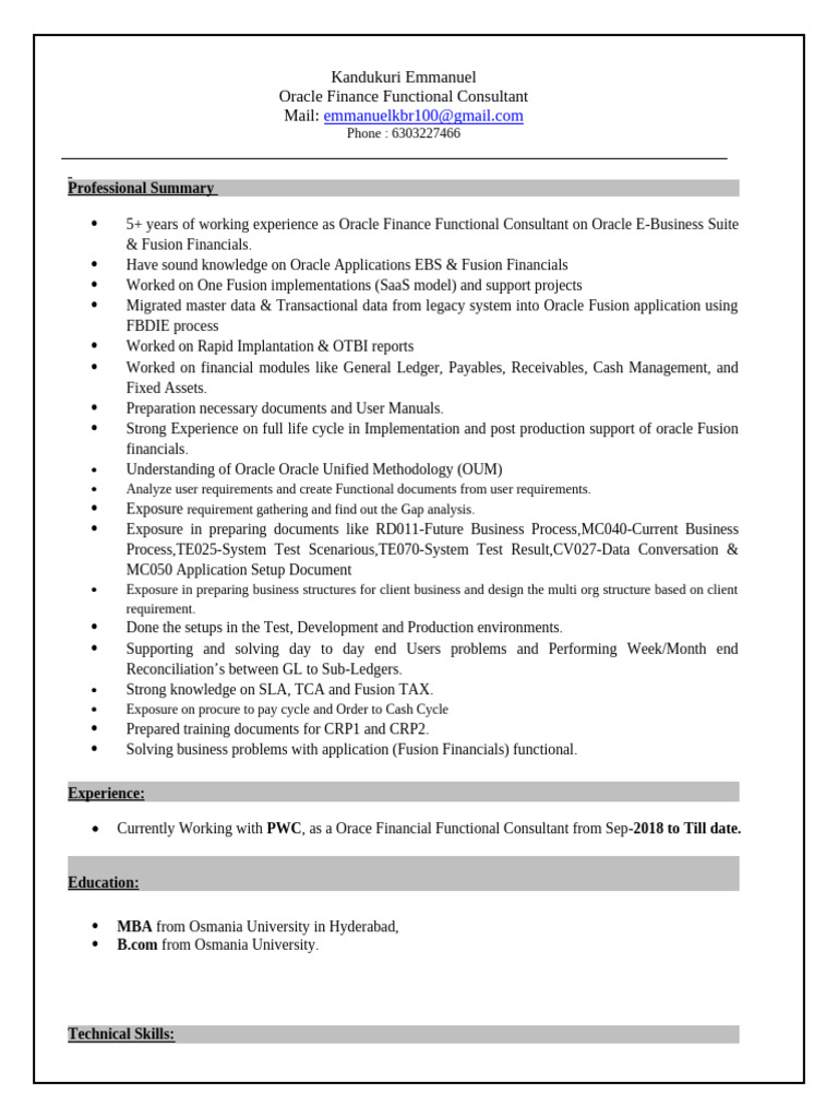 Kandukuri Emmanuel- Resume | PDF | Computing | Information Technology