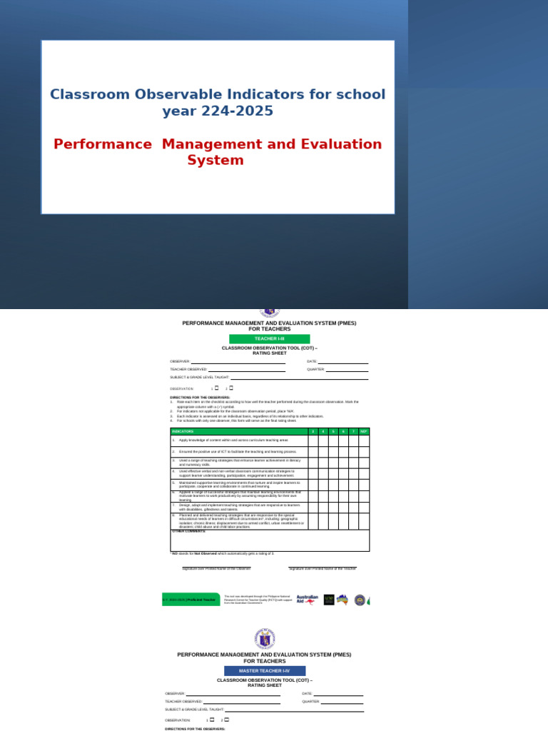 Classroom Observation Tool for Teachers | PDF | Learning | Teachers