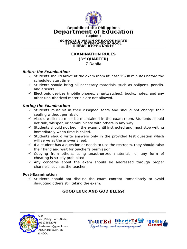 Exam Rules | PDF
