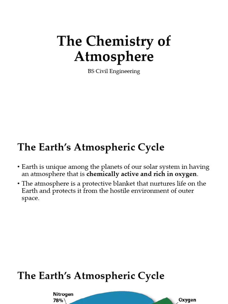 Understanding Earth's Atmospheric Chemistry | PDF | Atmosphere Of Earth ...