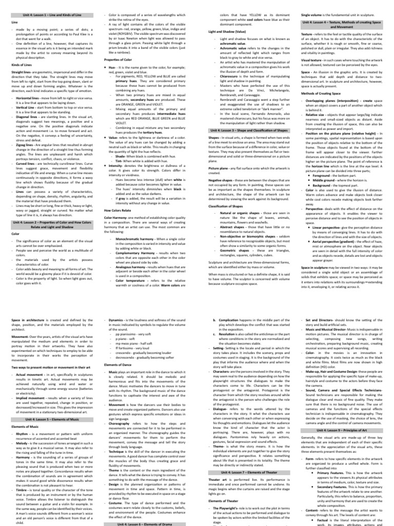 ArtApp Unit 4 | PDF | Color | Composition (Visual Arts)