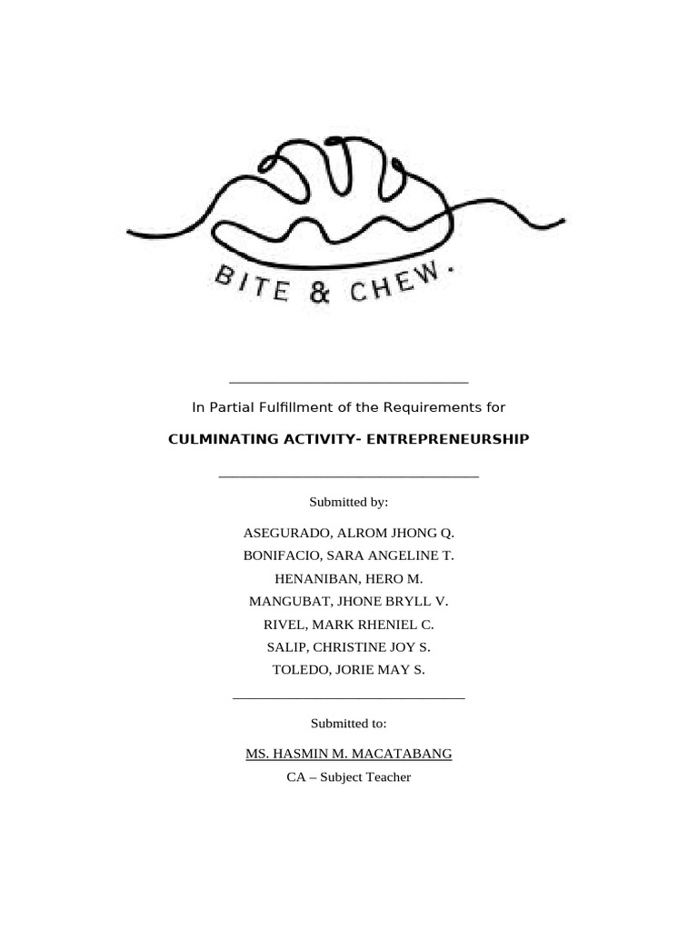 BUSINESS PLAN - Entrepreneurship | PDF | Food And Drink Preparation ...