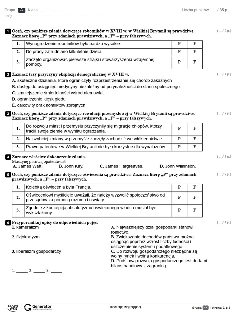 Baba Test (Z Widoczną Punktacją) | PDF