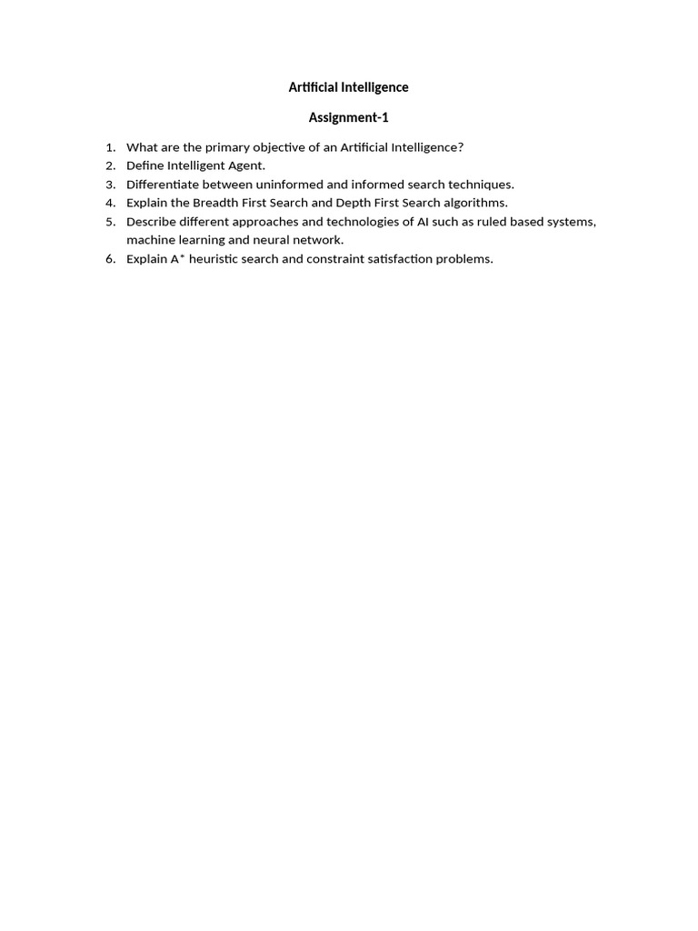 AI Assignment1 | PDF