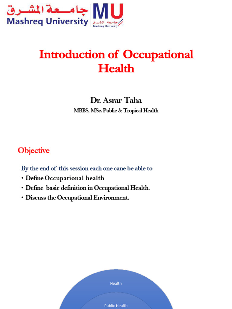 Introduction To Occupational Health | PDF | Occupational Safety And ...