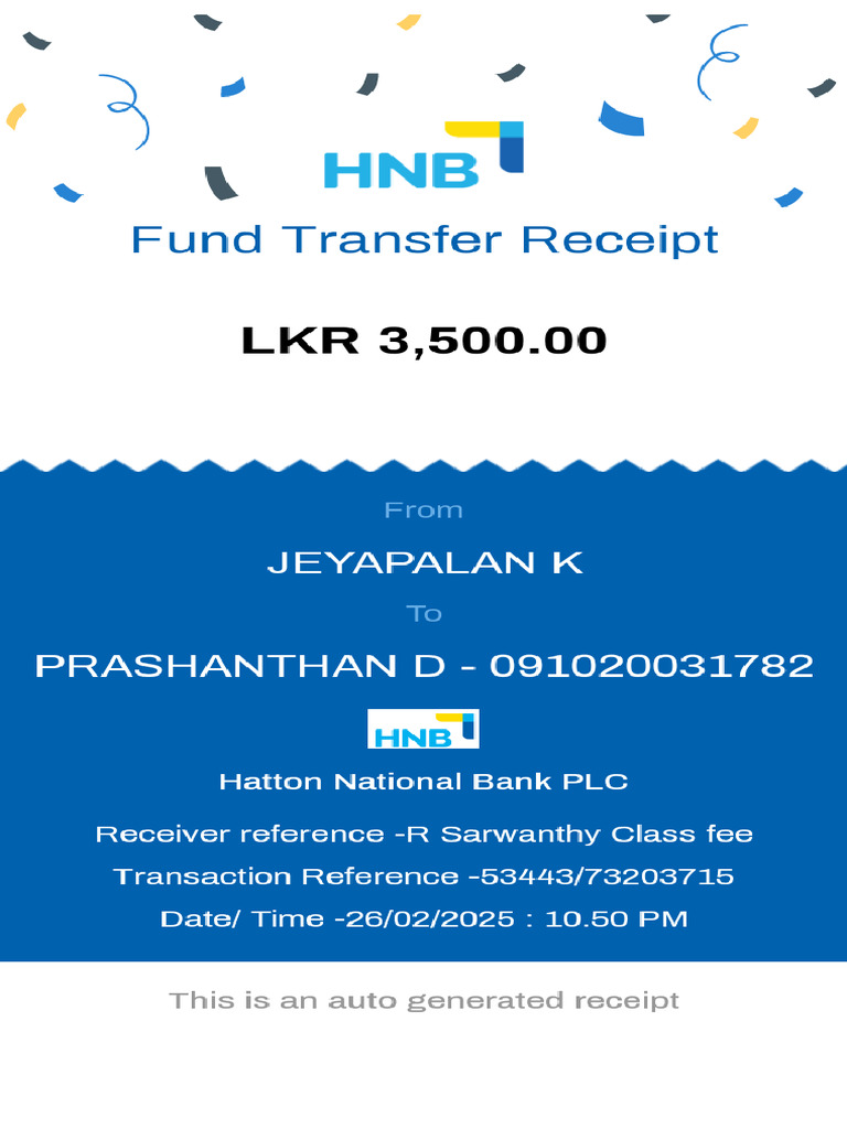 HNB DL Receipt 20250226 225125 | PDF