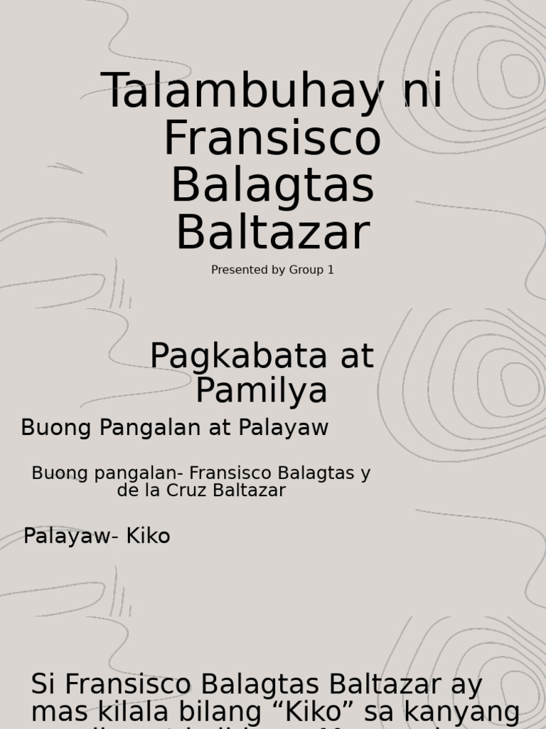 Talambuhay Ni Fransisco Balagtas Baltazar | PDF