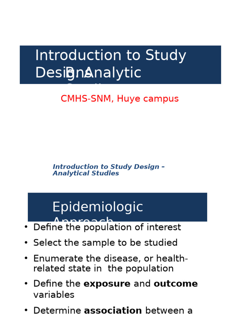 Introduction to Study Designs_Analytic Studies | PDF | Epidemiology ...