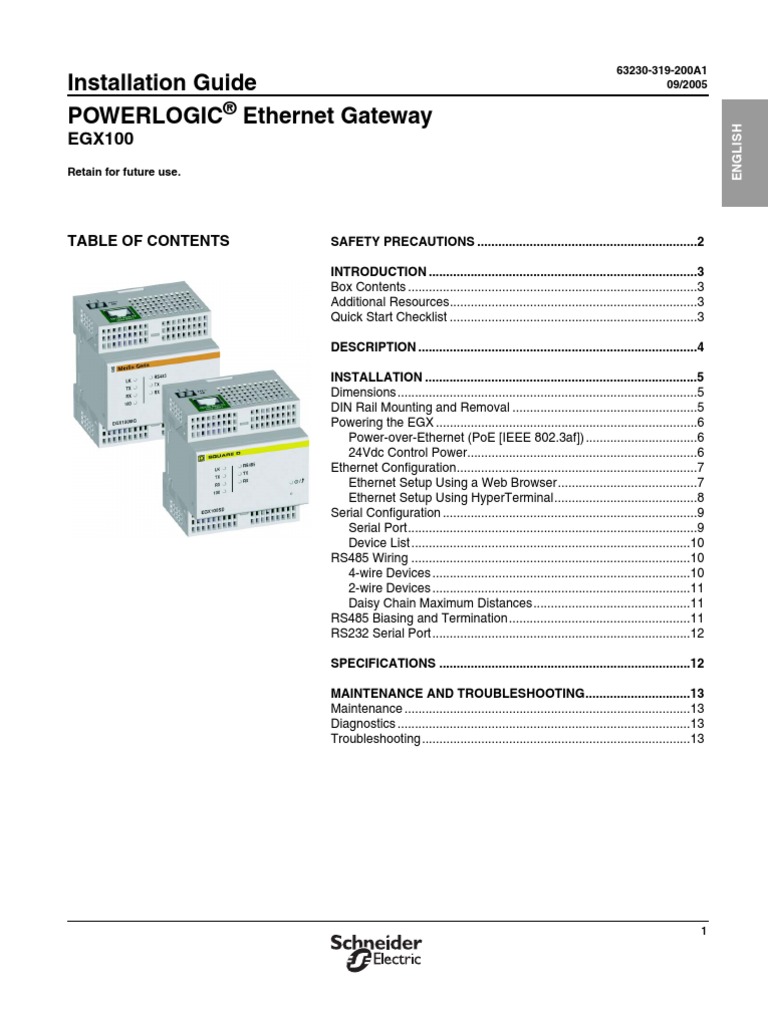 EGX100 Manual | PDF | Ip Address | Computer Network