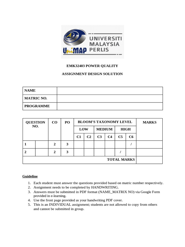 EMK32403 Assignment Design Solution | PDF | Signal Processing ...
