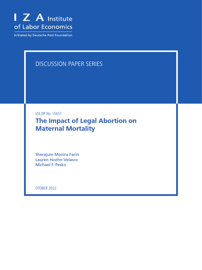 DP 15657 | PDF | Abortion | Maternal Death