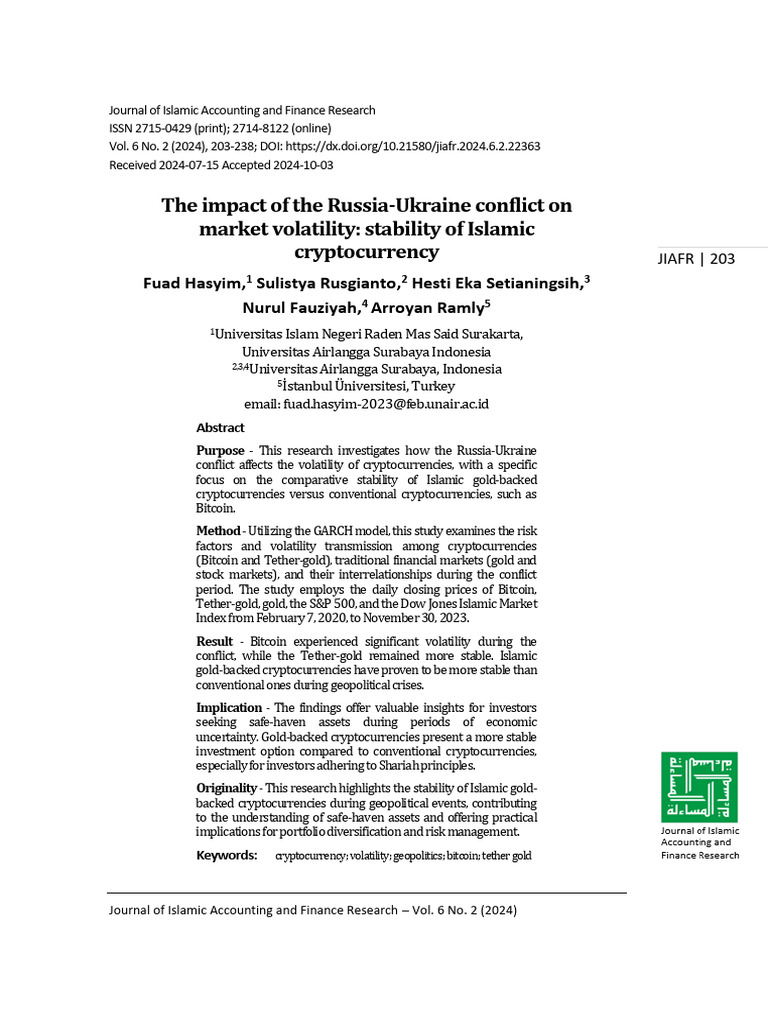 Islamic Crypto Stability in Conflict | PDF | Cryptocurrency | Efficient Market Hypothesis