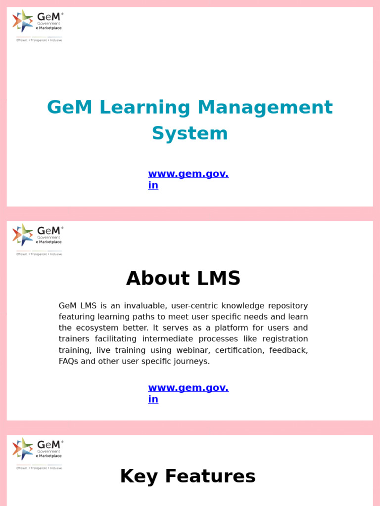 GeM Learning Management System | PDF