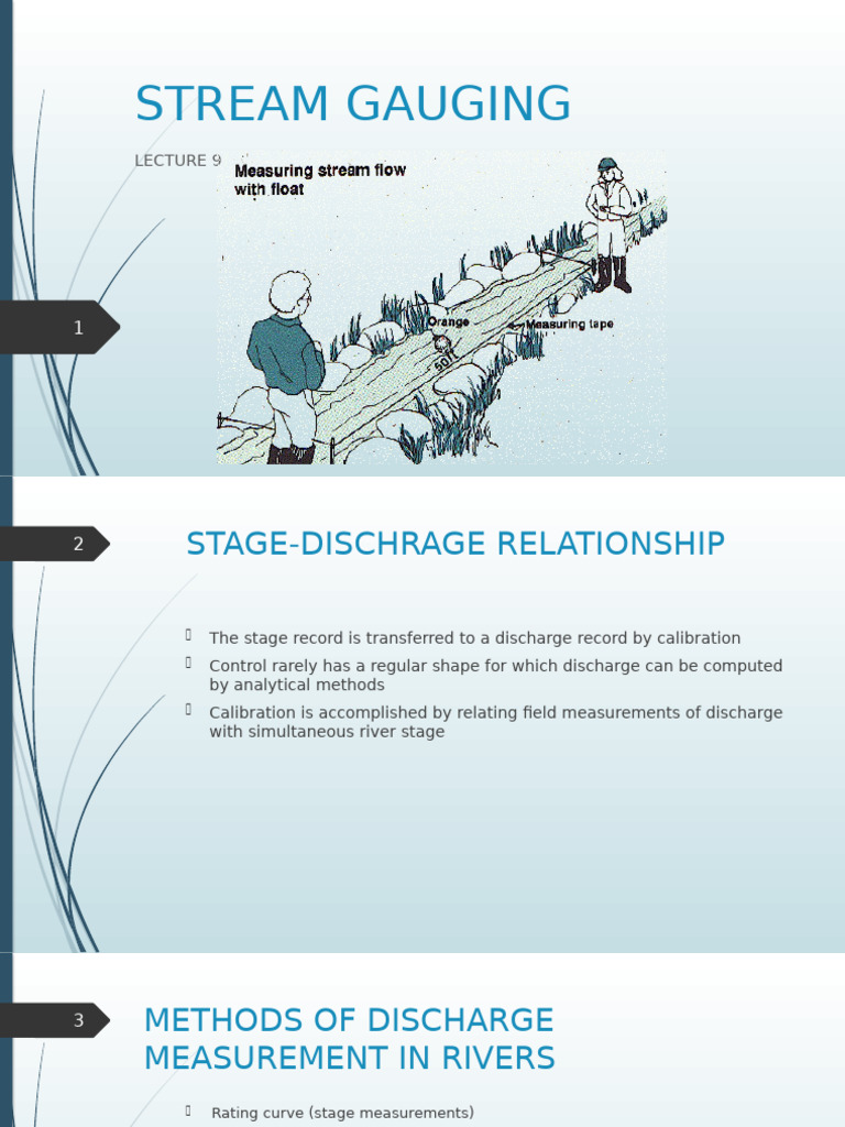 Stream Gauging and Discharge Measurement Techniques | PDF