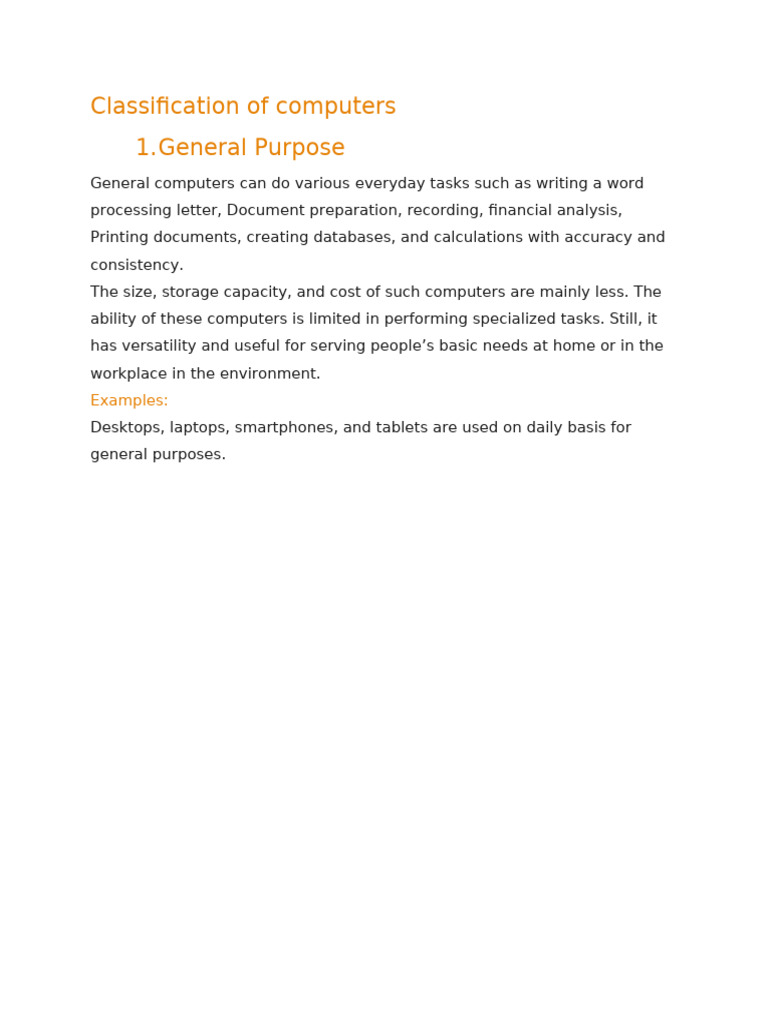 Classification of Computers | PDF